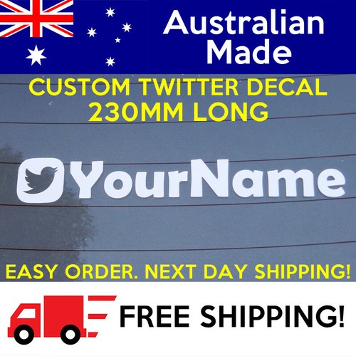 CUSTOM TWITTER DECAL - 230mm Long Car Outdoor Vinyl Sticker Event ...