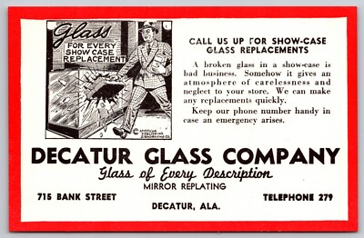 Decatur Glass Co - Decatur Alabama - Advertisement (No Stamp Box ...
