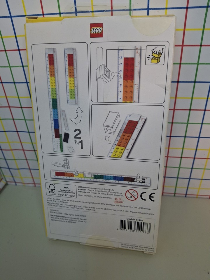 Lego Buildable Ruler 6-12" Ruler w/Building Bricks #51498 Office/School ...