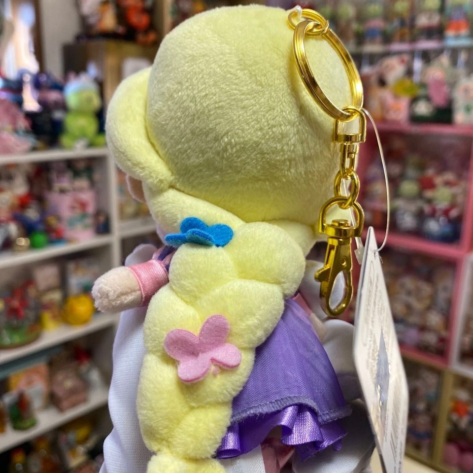 Disney store japan TINY Princess Plush doll Tangled Rapunzel keychain ...