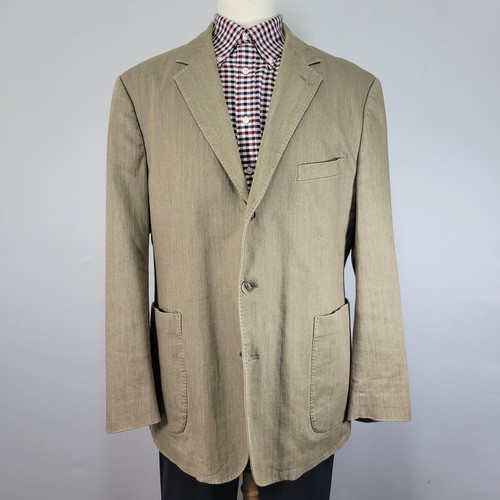 Johnston Murphy Men's Sport Coat Blazer Three Button Tan Cotton Spandex ...