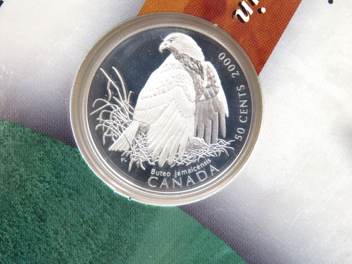 2000 50 cent Sterling Silver Coin, Canada's Birds of Prey: Red Tailed ...