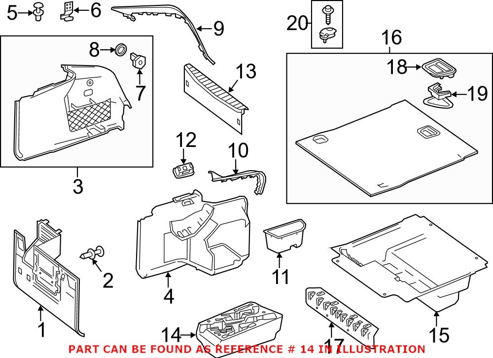 Genuine Mercedes-Benz Tool Compartment 2228980000 OEM for sale online ...