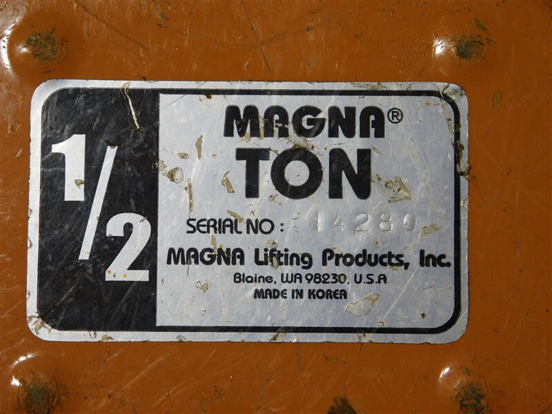USED MAGNA Lifting Products Inc. 1/2 Ton Magna Ton Chain Hoist | eBay