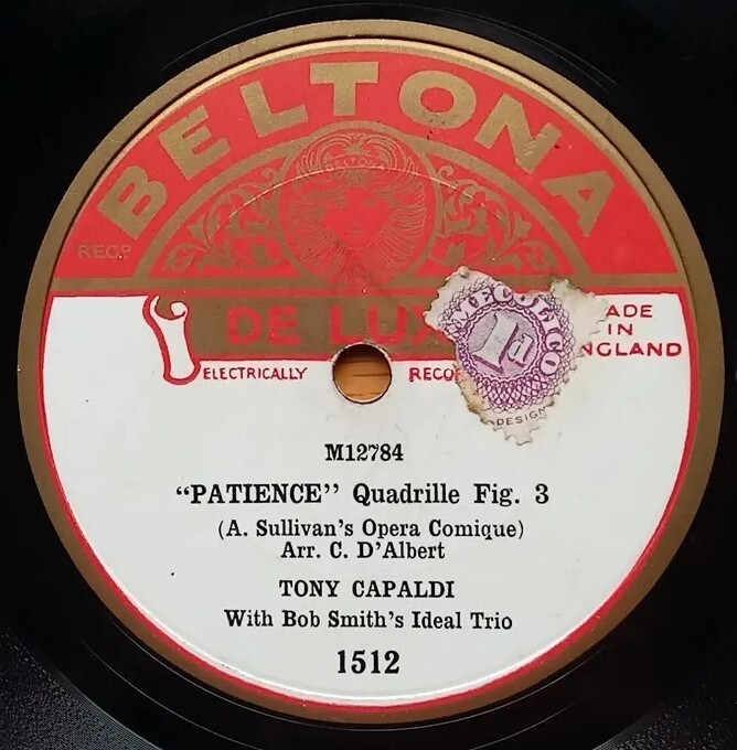Tony Capaldi "Patience quadrille Fig.1+2/Fig.3" (1930) 78rpm 10" Bel ...