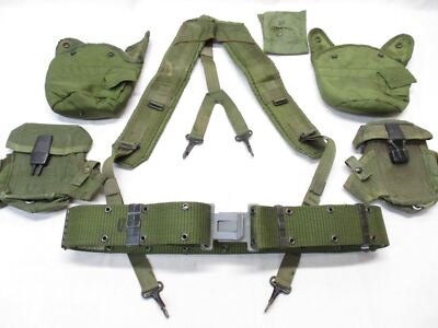 USGI MILITARY ARMY USMC ALICE SYSTEM LBE LCE LOAD CARRY WEB GEAR BELT ...