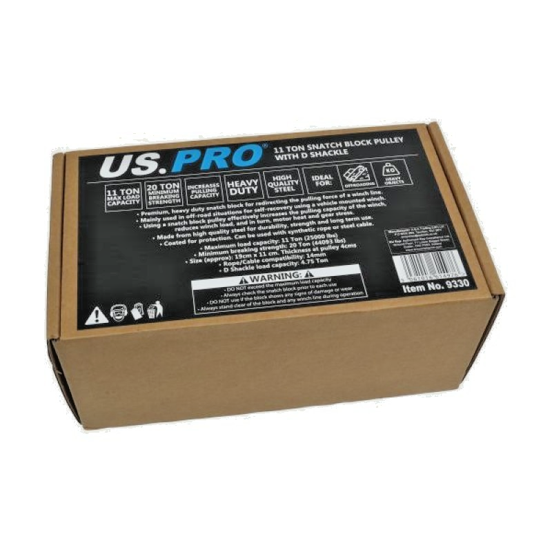 US PRO 11 Ton Snatch Block Winch Pulley With D Shackle Off Road 4x4 ...