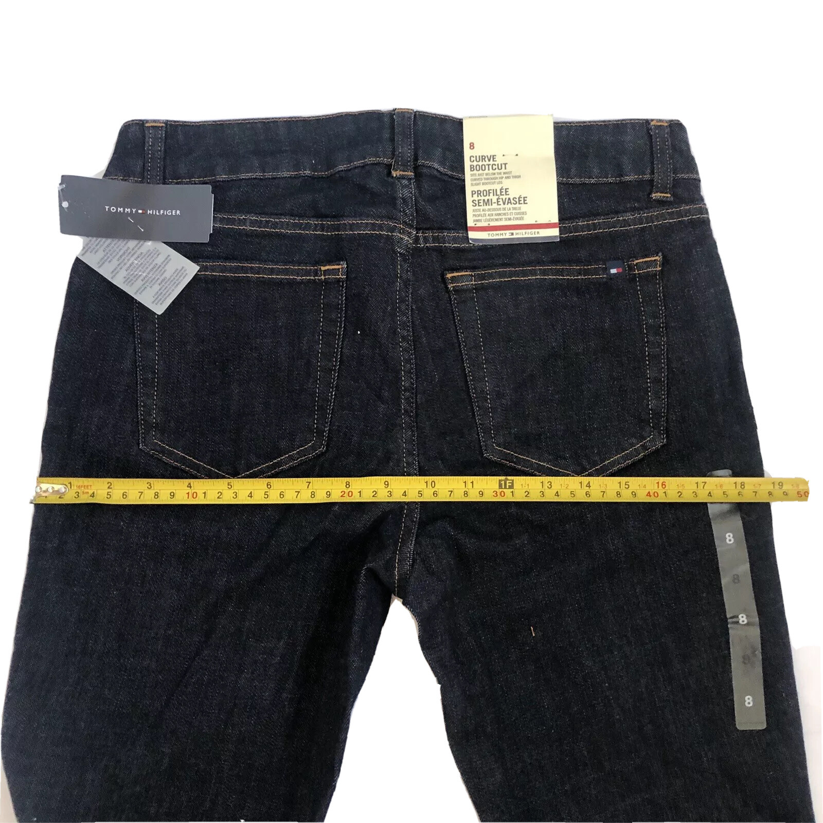 Tommy Hilfiger Womens Size 8 Curve Bootcut Dark Wash Denim Blue Jeans ...