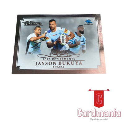 NRL 2021 Rugby League Traders - Jayson Bukuya Retirements Case Card #18 ...