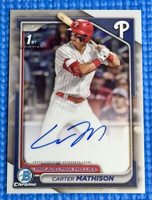 Carter Mathison 2024 Bowman Draft Chrome 1st Auto Autograph #CPA-CMA ...