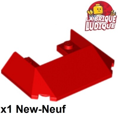 Lego - 1x Slope Brick Gradient Angled 45 6x4 Roof Train Roof Red/Red ...