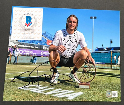 STEFANOS TSITSIPAS SIGNED 8X10 PHOTO WIMBLEDON US OPEN GREECE ...