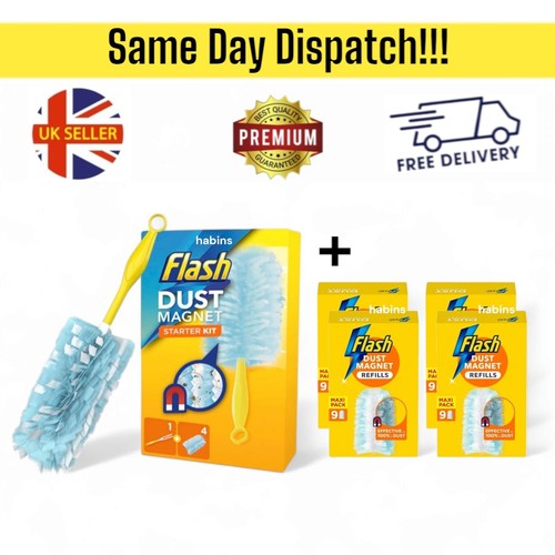 FLASH Dust Magnet Duster STARTER KIT with 1 HANDLE upto 54 REFILLS Free ...