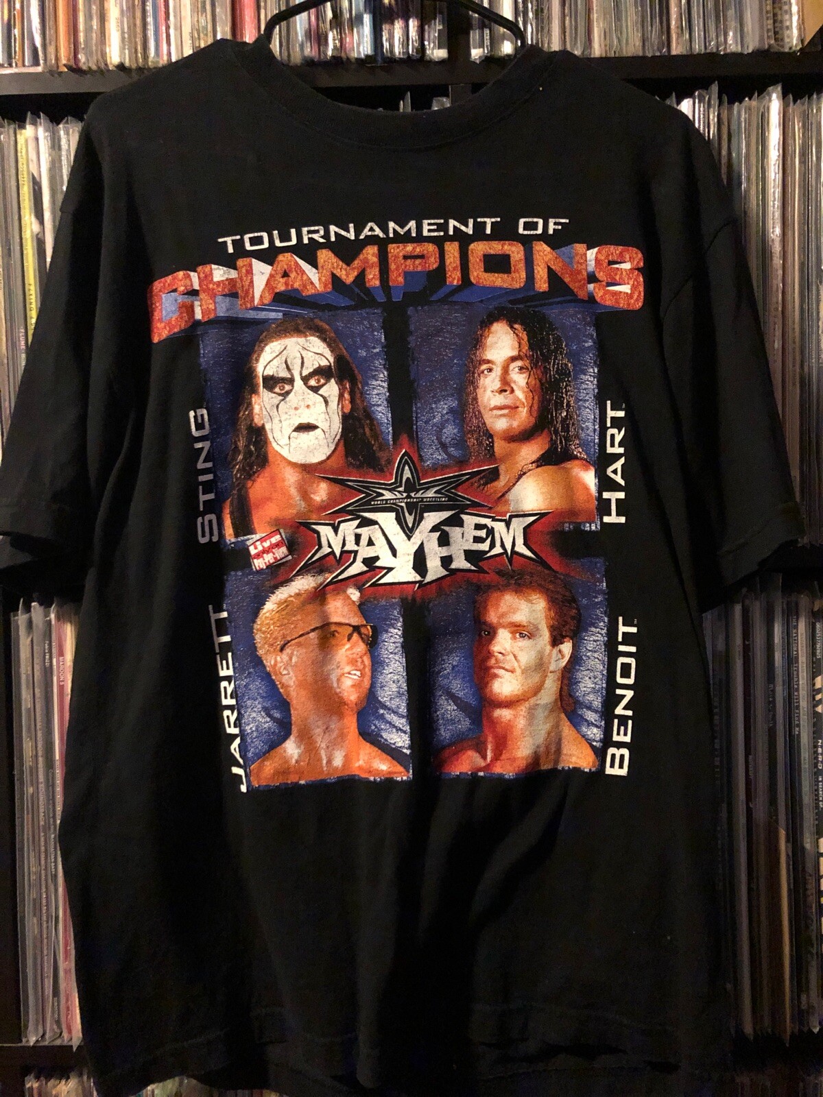 Rare Vintage Wcw Wrestling Mayhem Ppv Shirt Bret Hart Sting Benoit ...