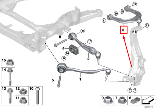 BMW X6G06 FRONT LEFT UPPER WISHBONE ARM 6883835 31106883835 ORIGINAL NO ...