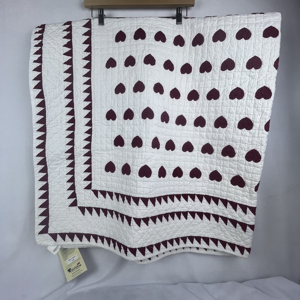 VALENTINE: Judi Boisson "Mini Heart" Red + White Cover Up Quilt/Wall ...