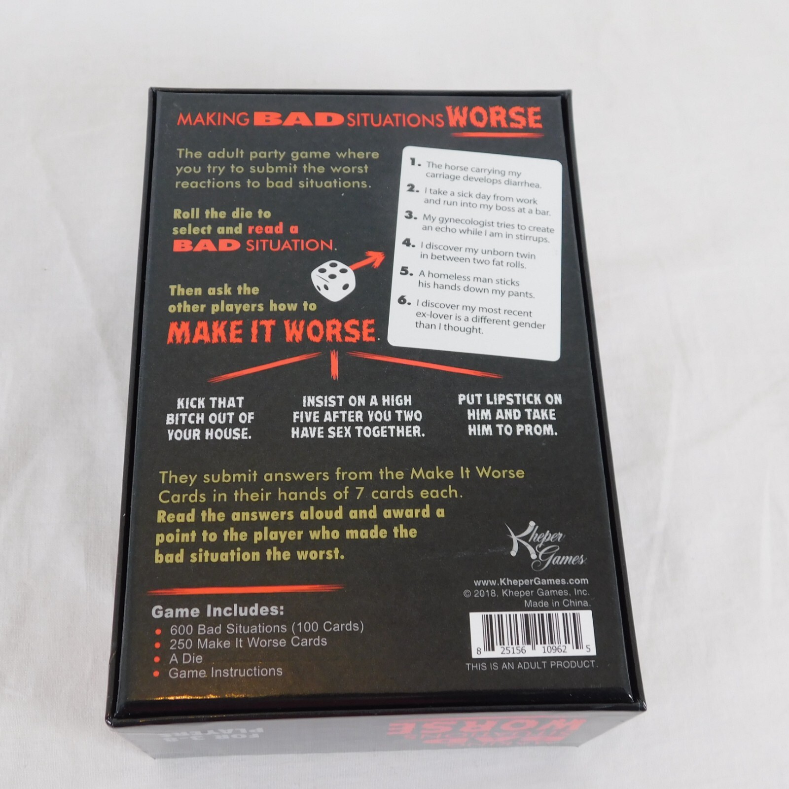 Making Bad Situations Worse Adult Card Game 3 to 8 Players 350 Cards ...