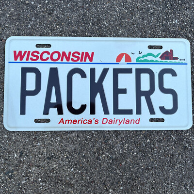 PACKERS Fans Souvenir NFL Vanity Wisconsin License Plate Sign Man Cave ...