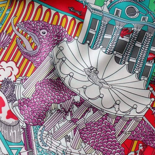 Pure Twill Silk 18 Momme Double Face Scarf Stole Animals Print Square ...