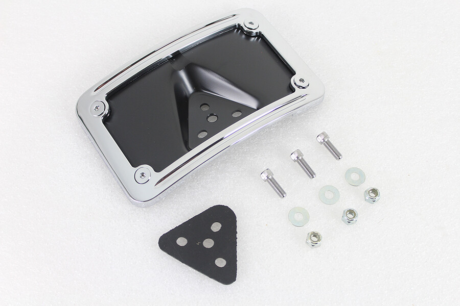 Harley License Plate Curved Bracket FXR Billet Chrome Laydown V-Twin 42 ...