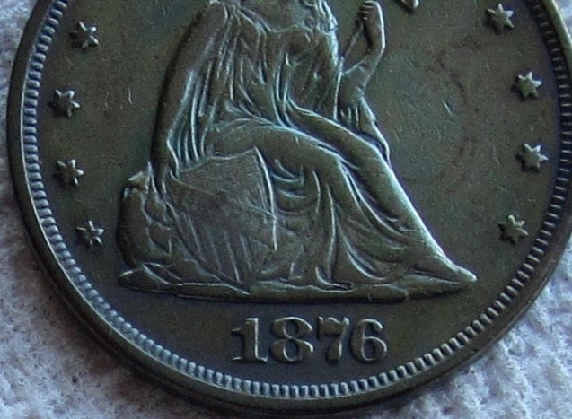 1876 20 Cent Piece Rare Key Date Twenty Cent Piece XF / AU Detail ...