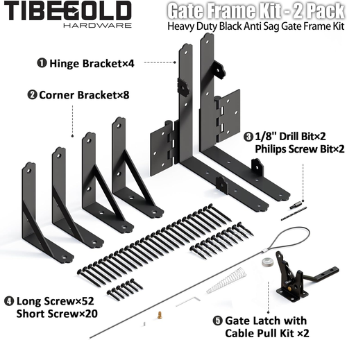 Anti Sag Gate Frame Kit, Heavy Duty Gate Corner Brace Brackets, Gate ...