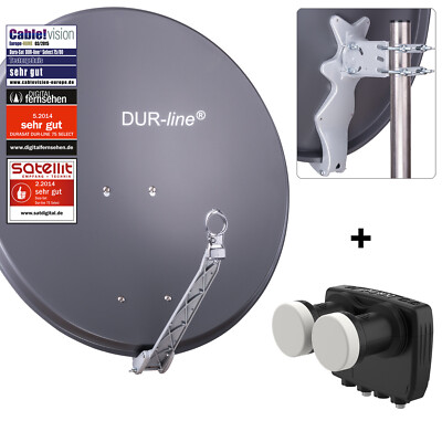 DUR-line Select 80cm Alu Sat Antenne MB6-TW Monoblock Twin 2 Teilnehmer ...