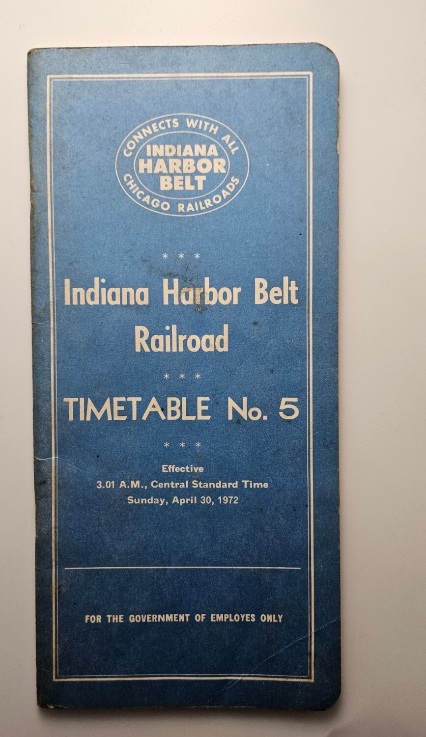 Vintage 1972 Indiana Harbor Belt Railroad Timetable #5 Book Map ...