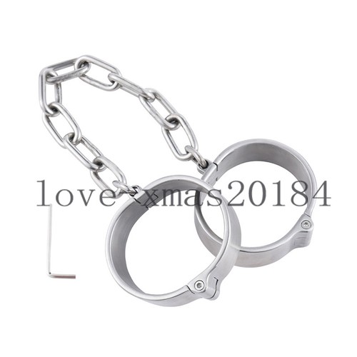 New Stainless Steel Fetter Restraints Leg Cuffs Anklet Slave Handcuffs ...