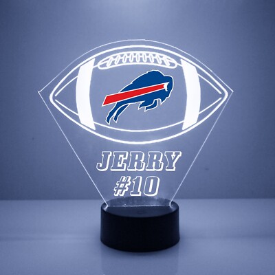 Buffalo Bills Night Light, Football LED Sports Fan Lamp, Personalized ...