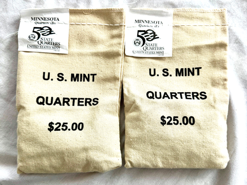 NEW Set of Minnesota $25 U.S. Mint State Quarters Bags P & D ...