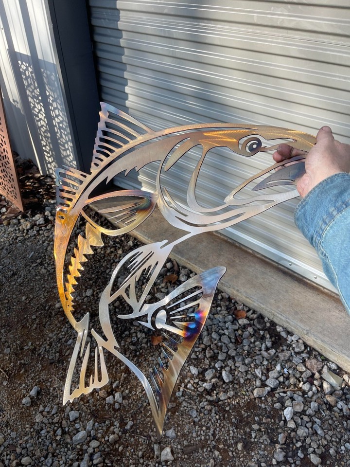 Metal 24" Redfish Wall Art Plasma Cut Sign Fishing Fisherman ocean lake ...