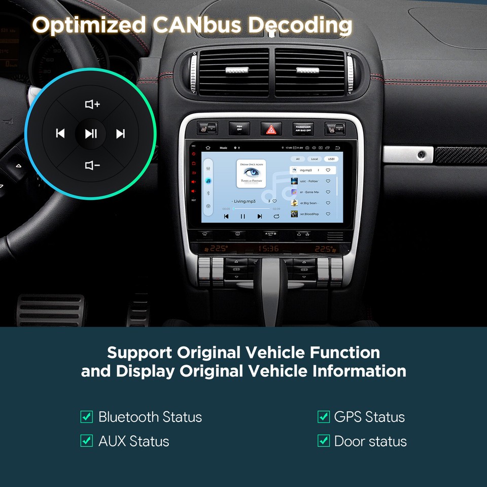 Android 14 Car Stereo Radio GPS CarPlay HDMI 256GB for PORSCHE Cayenne ...