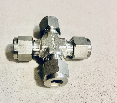 Stainless Steel Swagelok Tube Fitting, Union Cross, 3/8 in. Tube OD, SS ...