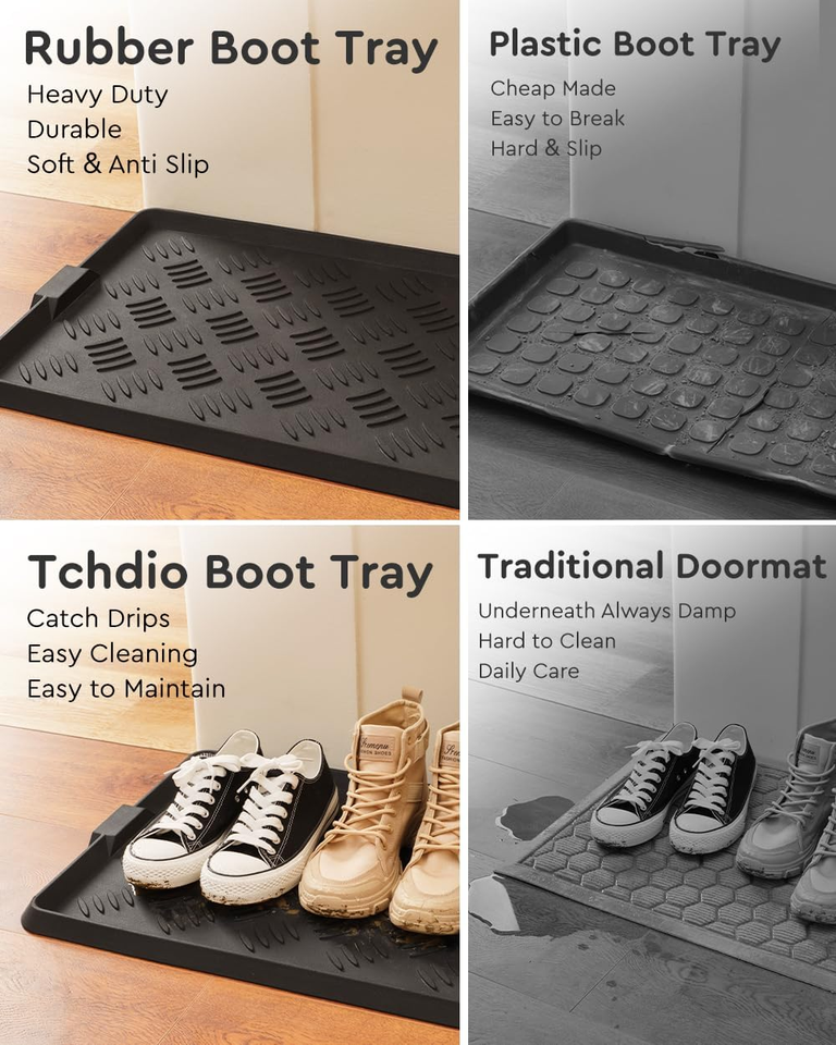 Rubber Boot Tray, Non Slip Shoe Tray for Entryway, Multipurpose Boot ...