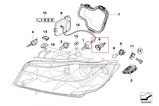 NEW BMW 3 E90 3.0I FRONT RIGHT LIGHT BULB SOCKET 63117161444 OEM NO ...