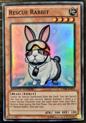 YuGiOh Rescue Rabbit Super Rare CT09-EN015 Limited Edition | eBay Australia