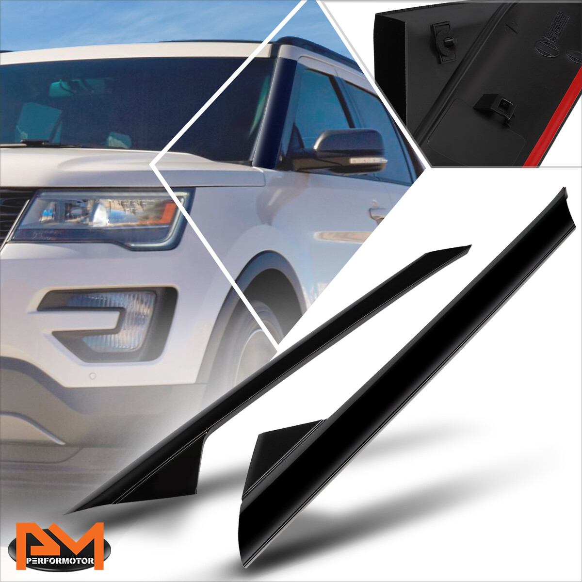 For 11-19 Ford Explorer A-Pillar Factory Style Windshield Molding Trim ...