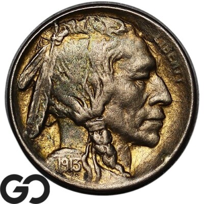 1913-S Buffalo Nickel, Type 1, Strong Hip & Horn, Choice Unc+ Tough ...