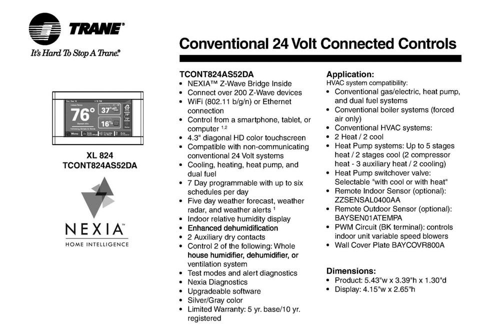 TCONT824AS52DA Compatible Replacement for Trane TCONT824 | eBay