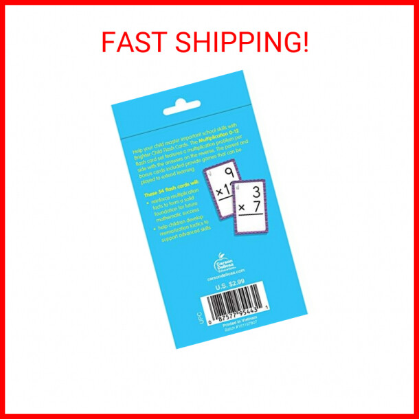 Carson Dellosa Multiplication Flash Cards—Grades 3-6 Double-Sided Cards ...