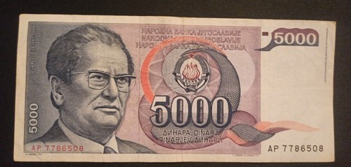 Jugoslavia 5000 Dinars 1985 Dinara 18 | eBay