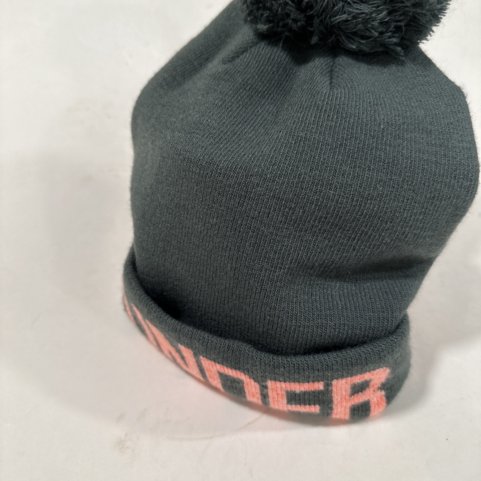 Under Armour Women's woven gray Stocking Winter Hat Large Pom Pom W/Orange Logo | eBay