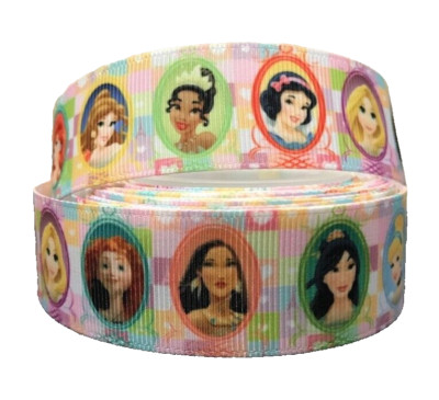 DISNEY PRINCESS RIBBON GROSGRAIN PER YARD 25mm wide 10 Princesses ...