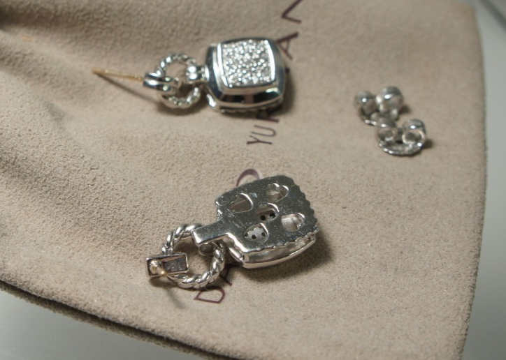 David Yurman Pave Diamond Renaissance Drop 925 Sterling 585 Stud ...