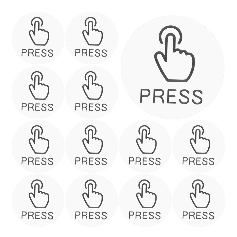 24pcs Press Label Sticker For Door Switch Pvc Decals Door Switch Press ...