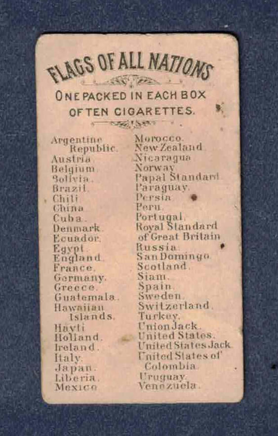 UNITED STATES JACK 1887 N9 Allen & Ginter Flags Of All Nations (NON ...
