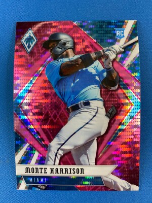2021 Phoenix Baseball Monte Harrison #6 RC Pink Pulsar Miami Marlins ...