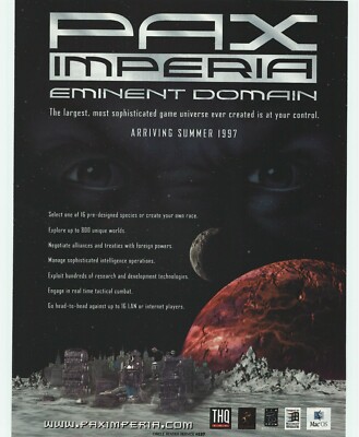 Pax Imperia: Eminent Domain Print Ad/Poster Art Apple Macintosh PC Big ...
