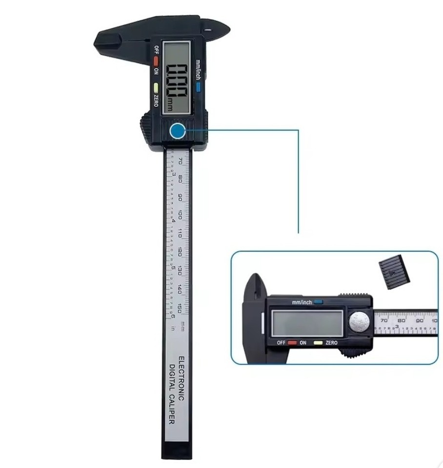CALIBRO DIGITALE CENTESIMALE 150mm in ACCIAIO INOX con DISPLAY LCD ...